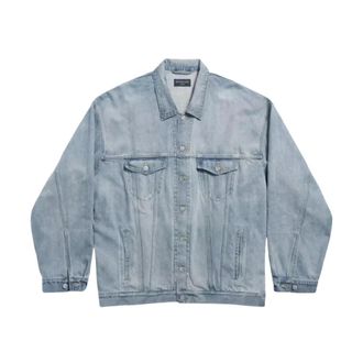 Balenciaga Oversized Denim Jacke - - Jackets - Herren - Blau - XS