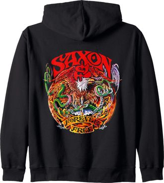 Saxon Offiziell Saxon Forever Free Heavy Metal Band Retro Album Kapuzenjacke