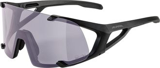 Alpina HAWKEYE Q-LITE V - Selbsttönende, Bruchfeste & Beschlagfreie Sport- & Fahrradbrille Mit 100% UV-Schutz Für Erwachsene, black matt, One Size