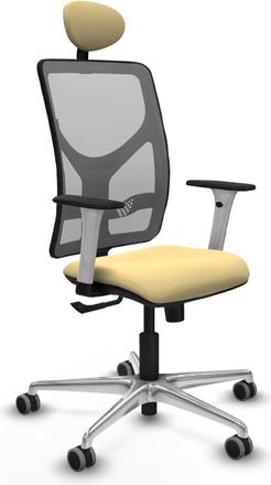 Piqueras y Crespo B&uuml;rostuhl f&uuml;r Lendenwirbels&auml;ule, verstellbar, mit wei&szlig;en und schwarzen Armlehnen und festem Kopfteil, ausgestattet mit 3 Positionen und Schneideschaum