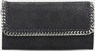 Stella McCartney Falabella Flap Continental Wallet, Woman, Black