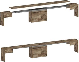 Dmora Bank Quedan, Set mit 2 Sitzgelegenheiten f&uuml;r den Esstisch, ausziehbare B&auml;nke, 290x25x45 cm, Ahorn - Dmora