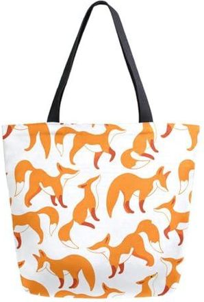 Generic Sac Cabas Renard De Dessin Anim&eacute; Sac Shopper Anti-Plis Sac De Transport &Eacute;tanche Sac &Agrave; Provisions Pour Plage Courses Voyage