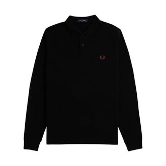 Fred Perry Lang&auml;rmeliges Baumwoll-Polohemd - - Tops - Herren - Schwarzk - M