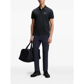 HUGO BOSS Piqu&eacute; Cotton Polo Shirt - Black