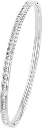 s.Oliver Bracelet en acier inoxydable pour dames, avec cristal, 6,2 cm, argent, Livré dans une boîte cadeau de bijoux