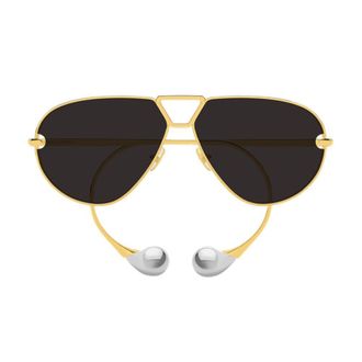 Bottega Veneta BV1437S Aviator Sunglasses - Gold