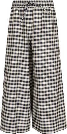 Max Mara Femme, Pantalons, Bleu, Taille: 38 FR Donare Check Pantalons