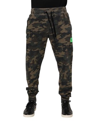 Dolce & Gabbana Mens Camouflage Cotton Joggers Multicolor