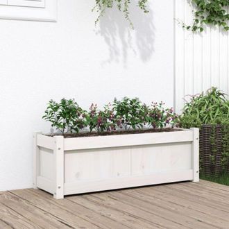 vidaXL Jardini&egrave;re blanc 90x31x31 cm bois massif de pin vidaXL