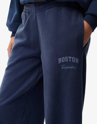 Superdry Athletic Essentials - Jogginghose in Marineblau mit niedrigem Bund