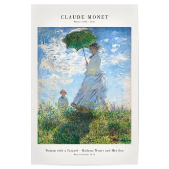 artboxONE Poster 45x30 cm Natur Monet - Dame mit dem Schirm - Bild Landschaft gemälde Kind