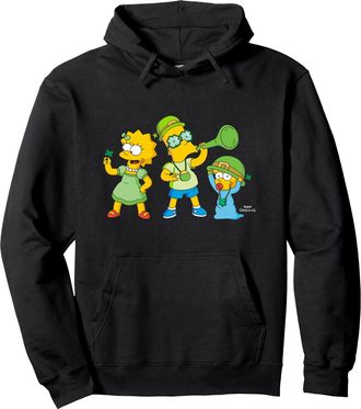 The Simpsons Lisa Bart and Maggie in Green St. Patricks Day Pullover Hoodie