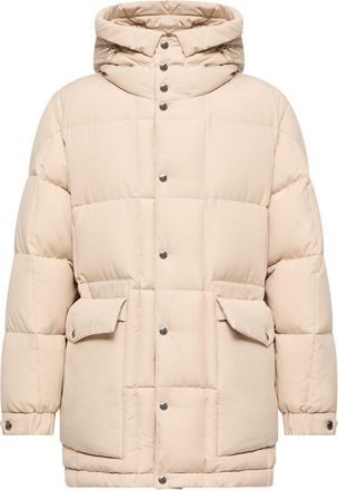 Moncler Moncler Sylmara Hooded Long Down Jacket, Men, Beige, Size: 0
