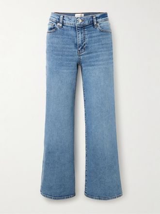 Frame Denim Le Pixie Slim Palazzo Hoch Sitzende Jeans Mit Weitem Bein Und Stretch-anteil - Blau