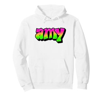 BDAZ Amy Graffiti Personalisierter Name Gr&uuml;n Rosa Frauen M&auml;dchen Pullover Hoodie