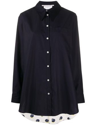 Stella McCartney chemise &agrave; empi&egrave;cement contrastant au dos - Bleu