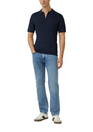 s.Oliver Poloshirt mit Strick-Muster und kurzes Rei&szlig;verschluss