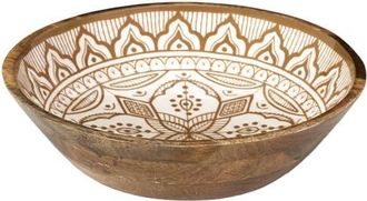 The Home Deco Factory KA0567, Saladier en Terracotta Manguier Dune, Design Élégant et Moderne, Idéal pour Salades et Plats, Facile à Nettoyer, Diamètre 28 cm, Blanc et Oran