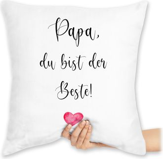Shirtracer Kissen 40x40 Zierkissen - Geburtstagsgeschenk Papa du bist der Beste Vatertagsgeschenk für Väter | Papi Geschenk Geburtstag - 40 x 40 cm - Weiß - Vate