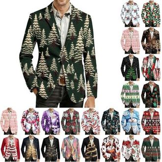 Generico Costume de carnaval pour homme confortable veste de Noël à manches longues en velours côtelé sportif amusant pour carnaval Nouvel An Blazer Xmas Veste