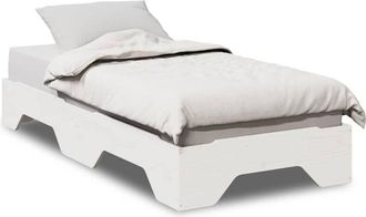 vidaXL Cadre de lit sans matelas empilable blanc 80x200 cm bois massif vidaXL