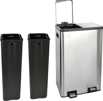 SVITA TMH2X30 Poubelle de tri 2x30L 60L 2 compartiments Softclose Inox