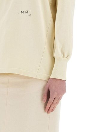 Maison Margiela Printed Cotton Polo Shirt - Ivory