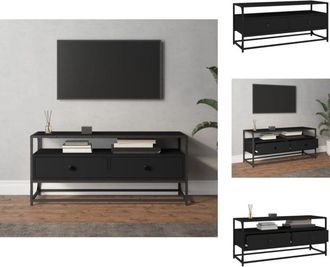 vidaXL Vidaxl - TV-Schrank Schwarz 100x35x45 cm Holzwerkstoff - tv Schrank - Fernsehtisch - Regal Schwarz - Holzwerkstoff - Stahl
