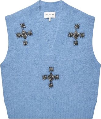 Munthe V-Ausschnitt Strick - - Knitwear - Damen - Blau - S
