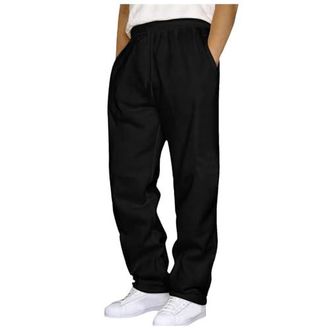 Generic Pantalons de Jogging Hommes Pantalons Hommes Couleur Unie Cordon de Serrage Jambe Droit Pantalon D&eacute;contract&eacute; Europ&eacute;en et Ample Sport Tendance Business