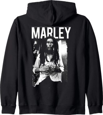 Bob Marley Offizielles Bob Marley Vintage Foto Schwarz Weiß Reggae Band Kapuzenjacke