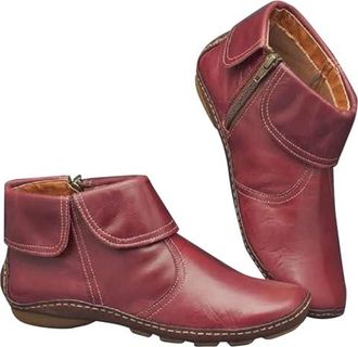 Generic Bottines pour femme - &Agrave; talon bas - Imperm&eacute;ables - Antid&eacute;rapantes - Coupe large - Fermeture &eacute;clair lat&eacute;rale - Bout pointu unique - Pour le travail au 