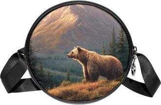 Generic Sac &agrave; bandouli&egrave;re Circle pour femme, petit sac &agrave; bandouli&egrave;re dor&eacute; avec fermeture &eacute;clair, bretelles r&eacute;glables, sac &agrave; main rond d&eacute;contract&eacute; pour femmes 