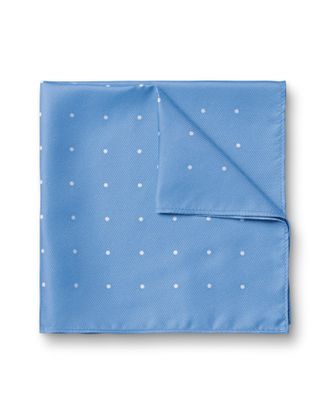 CHARLES TYRWHITT Einstecktuch aus Seide mit Punkten - Himmelblau