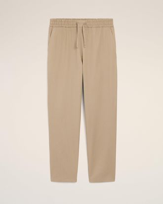 Ami Pantalon Beige Taille Elastiqu&eacute;e en Coton Beige Taupe - XXL - Homme