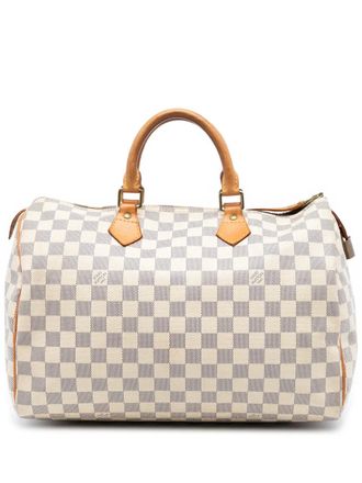 Louis Vuitton 2011 Damier Azur Speedy Boston Tasche 35cm - Wei&szlig;