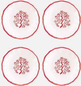 Les-Ottomans Set Coral aus vier Suppentellern