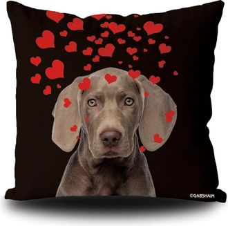 Generic Kissenbezug Hundeliebe Für Dich Welpe Weimaraner Küsse Liebesherzen Pflegeleicht Kissenbezüge Hautfreundlich Kissenschoner Für Sofa Sessel Zuhause Woh
