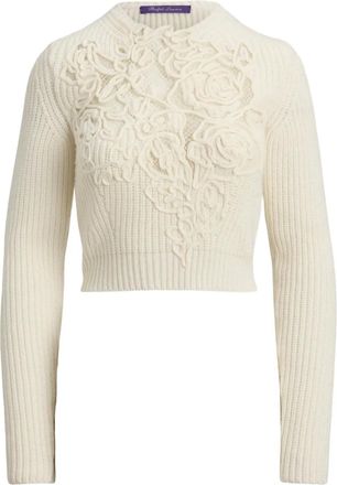 Ralph Lauren Collection pull côtelé à broderies - Tons neutres