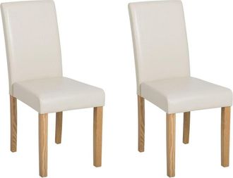 Beliani Esszimmerstuhl 2er Set BROADWAY Kunstleder Beige