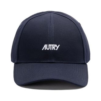 Autry Homme, Accessoires, Bleu, Taille: ONE Size Casquette &agrave; logo brod&eacute;