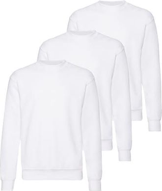 Fruit Of The Loom Fruit of The Loom Classic Set in Sweat, 3 Pack, Sweat-Shirt Homme, Blanc (White 30), X-Large