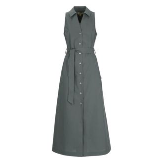 Woolrich Femme, Robes, Vert, Taille: 40 FR Robe chemise ceintur&eacute;e en popeline de coton