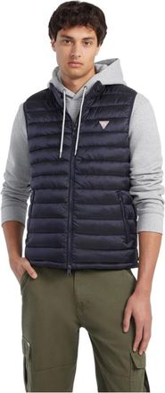 Guess Homme, Vestes, Bleu, Taille: XL Nylon Puffer Vest
