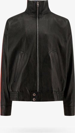 Alexander McQueen Leather jacket with contrasting bands - ALEXANDER MCQUEEN - gender_Man