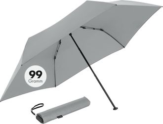 Doppler Taschenschirm Zero,99 Flat I Ultra leichter Regenschirm in Cool Grey I Kleiner Schirm I Mini Regenschirm I Leicht zu &Ouml;ffnen I Flach & kompakt I Tasche