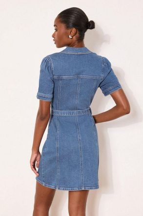 Lipsy Jeanskleid Lipsy Denim-Mini-Hemdblusenkleid mit RV, Kurzgr&ouml;&szlig;e (1-tlg)