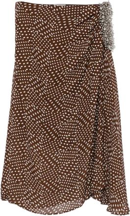 Dries Van Noten Femme, Jupes, Brun, Taille: 40 FR Draped Midi Skirt