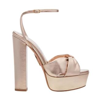 Aquazzura Metallische Leder Plateau Sandalen - - Shoes - Damen - Gelb - 40 EU